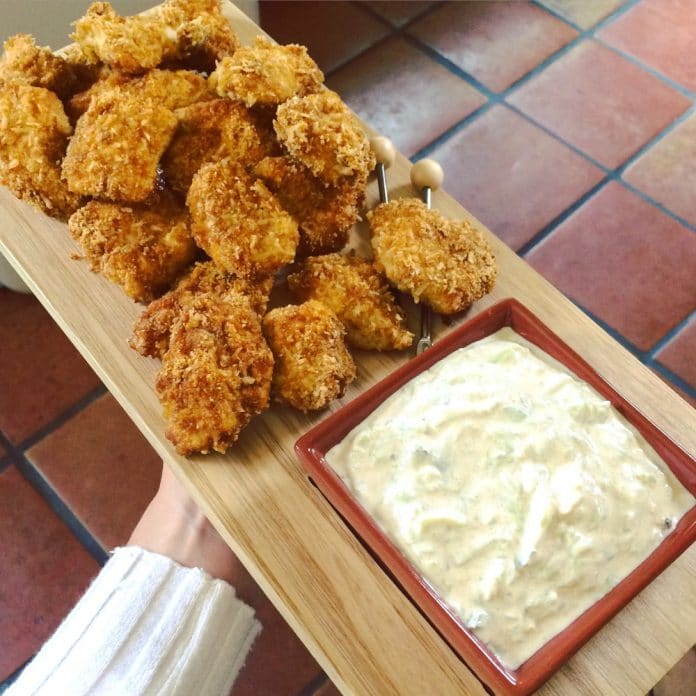 Gluten-free Chicken Goujons & Tzatziki Dip - Cooking Goals